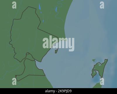 Maputo City, province of Mozambique. Colored elevation map with lakes ...