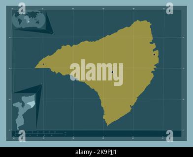 Nampula, province of Mozambique. Solid color shape. Corner auxiliary ...