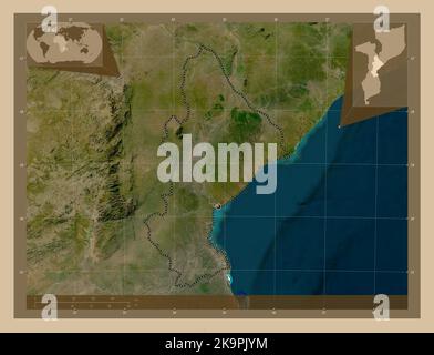 Sofala, province of Mozambique. Low resolution satellite map Stock ...