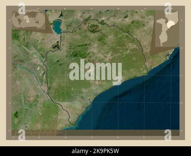 Zambezia, province of Mozambique. High resolution satellite map Stock ...