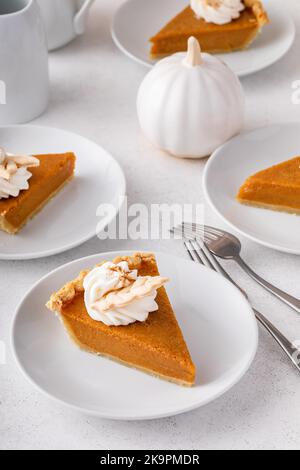 Autumn Table Setting with Pumpkin Pie, Hot Drink, and Seasonal Decor ...