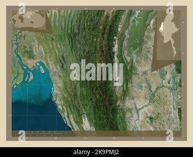 Chin, state of Myanmar. High resolution satellite map Stock Photo - Alamy