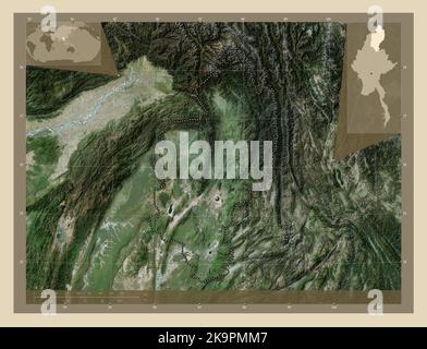 Kachin, state of Myanmar. High resolution satellite map Stock Photo - Alamy