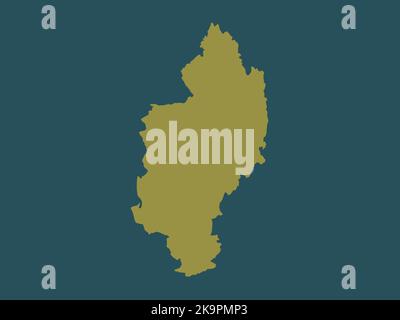 Kachin, state of Myanmar. Solid color shape. Locations and names of ...