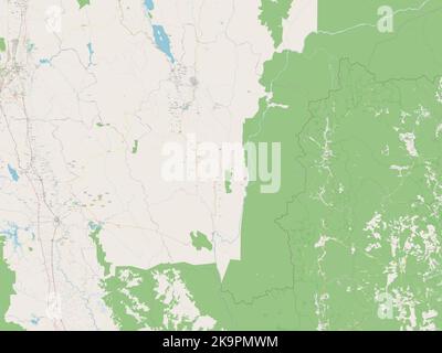 Kayah, state of Myanmar. Open Street Map. Locations and names of major ...