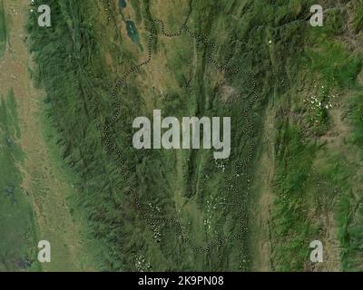 Kayah, state of Myanmar. High resolution satellite map. Locations and ...