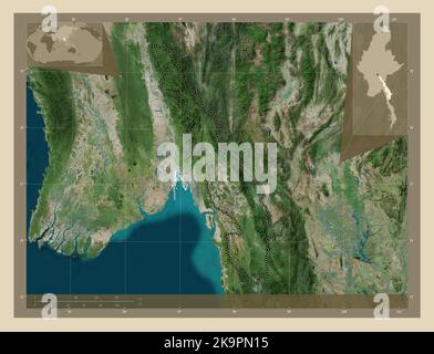 Kayin, state of Myanmar. High resolution satellite map Stock Photo - Alamy