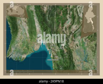 Kayin, state of Myanmar. High resolution satellite map Stock Photo - Alamy