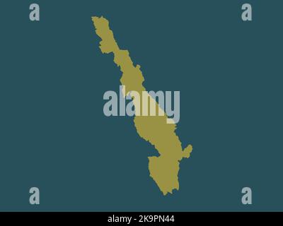 Kayin, state of Myanmar. Solid color shape. Locations and names of ...