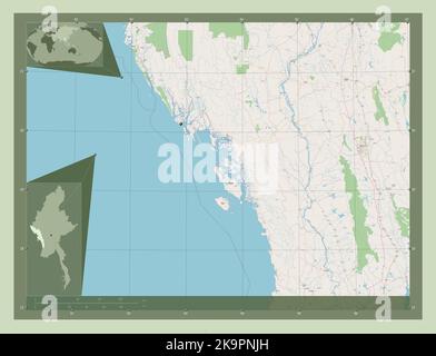 Rakhine, state of Myanmar. Open Street Map Stock Photo - Alamy