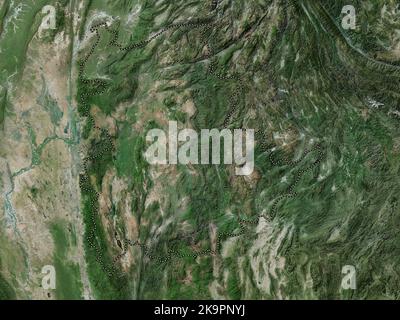 Shan, state of Myanmar. High resolution satellite map. Locations of ...