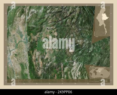 Shan, state of Myanmar. High resolution satellite map Stock Photo - Alamy