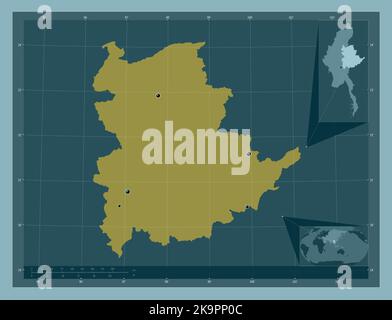 Shan, state of Myanmar. Solid color shape Stock Photo - Alamy