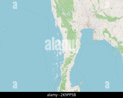 Tanintharyi, division of Myanmar. Open Street Map. Locations and names ...