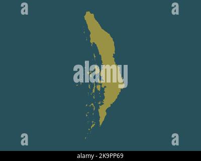 Tanintharyi, division of Myanmar. Solid color shape. Locations and ...