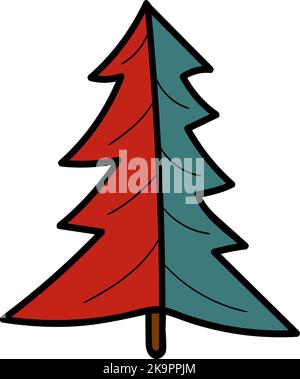 Stylized spruce tree. Colorful image for cards, poster, scrapbook ...