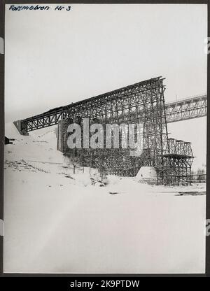 Bridge construction of the railway bridge over the Ångerman River at ...