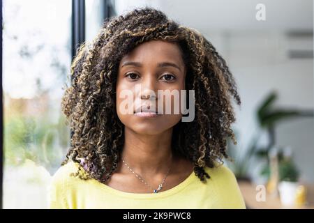 Portrait Brazilian woman close-up face looking at camera Stock Photo ...