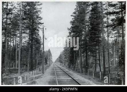On the line between Charlottenberg and Border Sweden/Norway Stock Photo ...