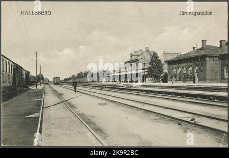 The railway station in Hallsberg Stock Photo - Alamy