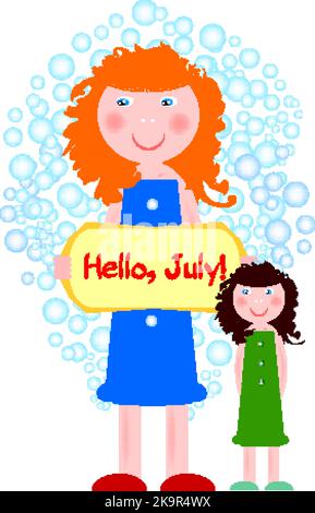 mother daughter selfie vector Stock Vector Image & Art - Alamy