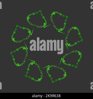 Bright wreath of spring green leaves. Element for design Stock Vector ...
