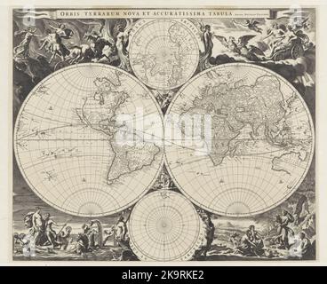 Map of the World, Jan De Visscher, After Nicolaes Pietersz Berchem, c ...