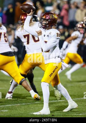 Arizona State quarterback Trenton Bourguet throws a pass during the ...