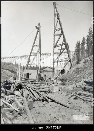 Concrete pile for the bridge building over the Öre River Stock Photo ...