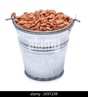 granulated clay drainage and absorbent in a pot isolated on white ...