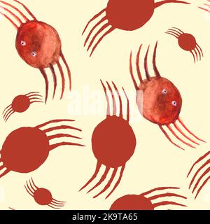 spiders pattern, abstract seamless texture; vector art illustration ...