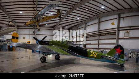 Soviet era aircraft on display outdoors at the Museum of Aviation at ...