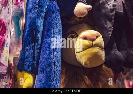 Detail of Peluches at the funfair. Stuffed animals at the funfair ...
