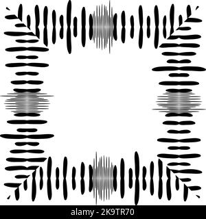 Abstract decorative frame. Ornamental black element on white background ...