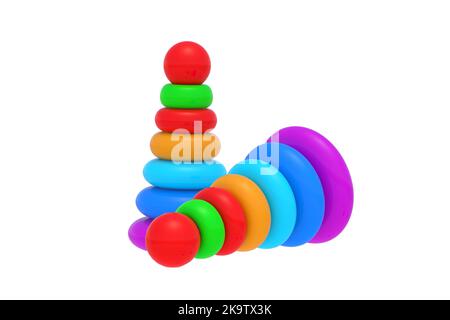 Two toy pyramids isolated on white background. 3d render Stock Photo ...