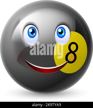 A cartoon eight ball smiling and happy Stock Vector Image & Art - Alamy