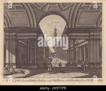 View of the Palazzo Vecchio or Old Palace in the Piazza della Signoria ...