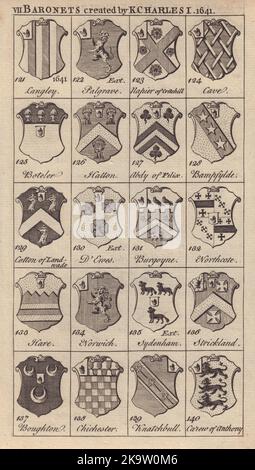 Charles I Baronets 1641 Napier Cave Hatton Abdy Cotton d'Ewes Hare ...