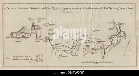 Plan of the intended navigable canal… River Lee Navigation. WHITWORTH ...