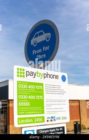 Pay By Phone parking sign, Reading West, motorway service station ...
