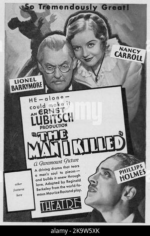 LIONEL BARRYMORE NANCY CARROLL and PHILLIPS HOLMES in THE MAN I KILLED ...
