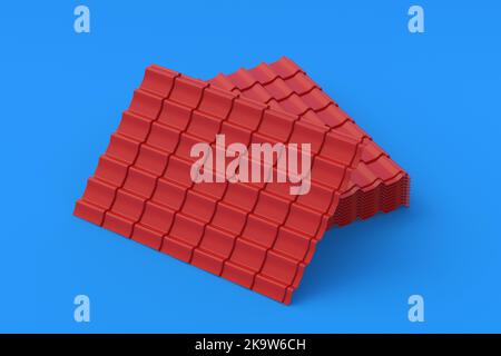 Modern metal roof tile. Contemporary roofing system. Building materials ...