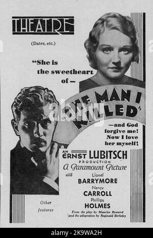 PHILLIPS HOLMES and NANCY CARROLL in THE MAN I KILLED 1932 director ...