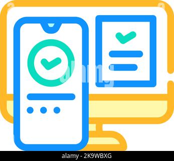 two step authentication color icon vector illustration Stock Vector Image & Art - Alamy