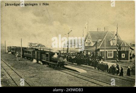 The railway inauguration in Nås Stock Photo - Alamy