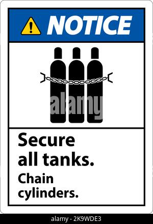 Notice Sign Secure All Tanks, Chain Cylinders Stock Vector Image & Art ...