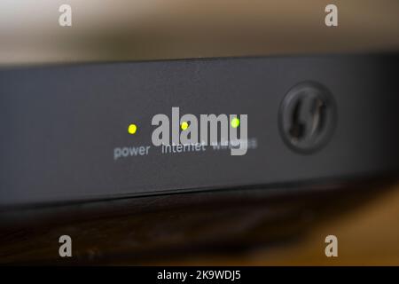 Closeup shot of wireless wifi router isolated on a white background ...