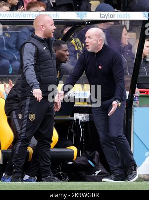 Livingston manager David Martindale (right) gives instruction to ...