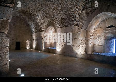 Interior vaulted ceiling 12th century Kerak Crusader Castle Jordan ...