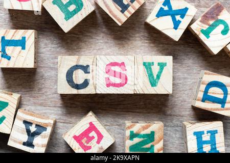 Alphabet letter with word CSV (Abbreviation of Computer system ...